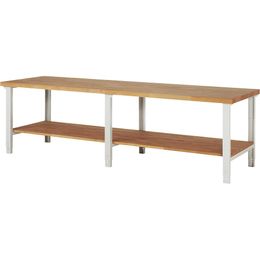 eurokraft pro Werkbank, Baukastensystem Serie 7000, 1 Ablageboden, BxT 3000 x 900 mm