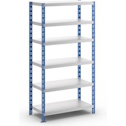 eurokraft basic Universal-Steckregal, stabil, Stahlblechböden, HxBxT 1976 x 1050 x 500 mm, Grundregal