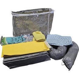 eurokraft basic Leckage-Notfallset mit Einweg-Abdichtmatte, Tasche, Abdichtmatte, Vliese, Bindung 20 l, Ausführung universal, grau