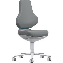 bimos Reinraum-Arbeitsdrehstuhl TEXON, mit Rollen, Höhenverstellbereich 450 - 620 mm, Skintec, grau