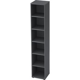 eurokraft pro Büroregal, 5 Fachböden, HxBxT 2156 x 400 x 400 mm, graphit