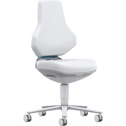 bimos Reinraum-Arbeitsdrehstuhl TEXON, mit Rollen, Höhenverstellbereich 450 - 620 mm, Skintec, weiß