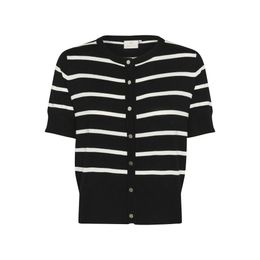 Kaffe Strickjacke 'Lizza' Damen Gr&ouml;&szlig;e XXL schwarz / wei&szlig;