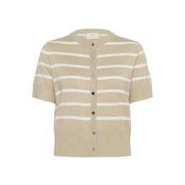 Kaffe Strickjacke 'Lizza' Damen Gr&ouml;&szlig;e L beigemeliert / wei&szlig;