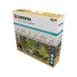 Gardena Micro-Drip-System Tropfbew&auml;sserung Set Terrasse, 30 Pflanzen, Tropfer schwarz/grau, Modell 2023