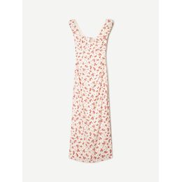 Bershka Kleid Damen Gr&ouml;&szlig;e 38 gr&uuml;n / rot / pastellrot / wei&szlig; Sommerkleid
