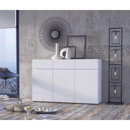 Sideboard Inosign "Rimini", weiß (weiß, weiß), B:135cm H:86cm T:40cm, FSC-zertifizierter Holzwerkstoff, Sideboards, Breite 135 cm