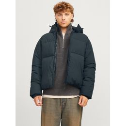 Jack & Jones Steppjacke JACK & JONES "JORVESTERBRO PUFFER JACKET AW24 SN", Herren, Gr. L, schwarz (forest river), Web, Obermaterial: 100% Polyester, unifarben, modisch, regular fit, Langarm, Jacken