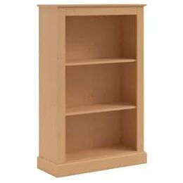 Bücherregal Home Affaire "Liotta", beige (natur gebeizt, gewachst), B:77cm H:120cm T:31cm, Massivholz, Regale, Mit Sockel und 2 Regalböden