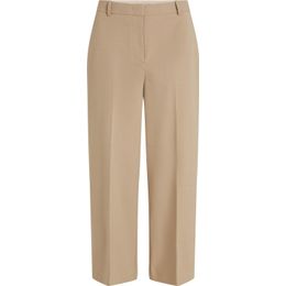 Webhose Tommy Hilfiger "Low Normal Waist Bi-Stretch", Damen, Gr. 34, N-Gr, beige, Web, Obermaterial: 65% Polyester, 28% Viskose, 7% Elasthan, unifarben, casual, weit knöchelfrei, Hosen, Gürtelschlaufe, elastisch, pflegeleicht bügelfrei, Business casual