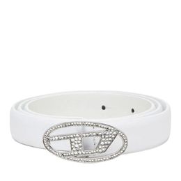 Diesel Gürtel - 1dr Crystal Logo Strass Belt White - Gr. 85 - in Weiß - für Damen
