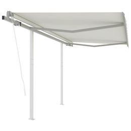 Markise Automatisch Einziehbar mit Pfosten 3x2,5 m Creme