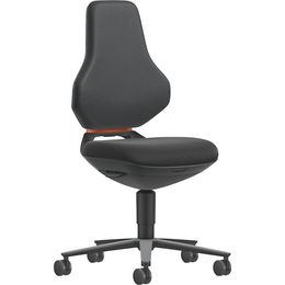 bimos Arbeitsdrehstuhl TEXON Labor+Produktion, mit Rollen, Höhenverstellbereich 450 - 620 mm, Supertec, schwarz