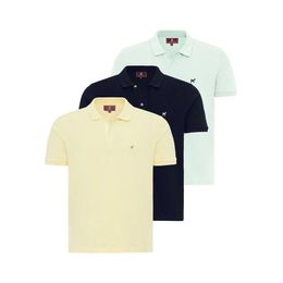 Williot Poloshirt Herren Gr&ouml;&szlig;e M marine / pastellgelb / mint / wei&szlig;