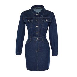 Trendyol Shirt Dress female Blue size 40