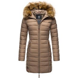Marikoo Mantel 'Rose' Damen Größe L dunkelbeige / hellbraun Wintermantel