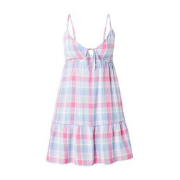 Hollister Kleid Damen Größe 38 hellblau / flieder / hellpink / weiß
