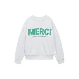 Mango Kids Sweatshirt 'MERCI' M&auml;dchen Gr&ouml;&szlig;e 152 hellblau / gr&uuml;n