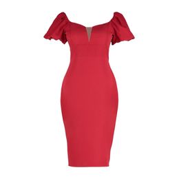 Trendyol Curve Kleid Damen Gr&ouml;&szlig;e 52 rot Winterkleid