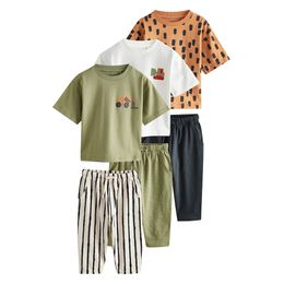next Set Jungen Gr&ouml;&szlig;e 122 khaki / orange / schwarz / wei&szlig;