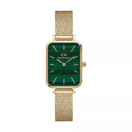 Daniel Wellington Uhr - Dw Quadro 20X26 Pressed Evergold G Green - Gr. unisize - in Gold - f&uuml;r Damen