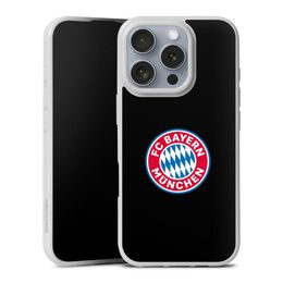 DeinDesign iPhone 16 Pro Handy Silikon H&uuml;lle Case wei&szlig; Handyh&uuml;lle Fc Bayern M&uuml;nchen Logo Official Licensed Product Silikon Case