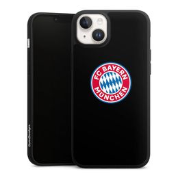 DeinDesign iPhone 14 Handy Premium Silikon H&uuml;lle Handyh&uuml;lle schwarz Case Fc Bayern M&uuml;nchen Logo Official Licensed Product Silikon Premium Case