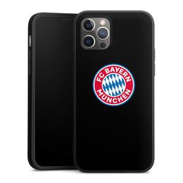 DeinDesign iPhone 12 Pro Handy Premium Silikon H&uuml;lle Handyh&uuml;lle schwarz Case Fc Bayern M&uuml;nchen Logo Official Licensed Product Silikon Premium Case