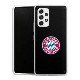 DeinDesign Galaxy A53 5G Handy Silikon H&uuml;lle Case wei&szlig; Handyh&uuml;lle Official Licensed Product Fc Bayern M&uuml;nchen Logo Silikon Case