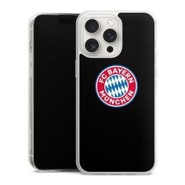 DeinDesign iPhone 15 Pro Max Handy Silikon H&uuml;lle Case transparent Handyh&uuml;lle Fc Bayern M&uuml;nchen Logo Official Licensed Product Silikon Case