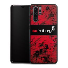 DeinDesign Huawei P30 Pro Handy Silikon H&uuml;lle Case schwarz Handyh&uuml;lle Official Licensed Product Sc Freiburg Logo