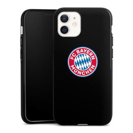 DeinDesign iPhone 12 mini Handy Silikon H&uuml;lle Case schwarz Handyh&uuml;lle Fc Bayern M&uuml;nchen Logo Official Licensed Product