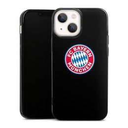 DeinDesign iPhone 13 Mini Handy Slim Case extra d&uuml;nn Silikon Handyh&uuml;lle schwarz H&uuml;lle Fc Bayern M&uuml;nchen Logo Official Licensed Product Silikon Slim Case