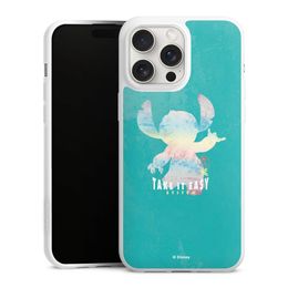 DeinDesign iPhone 15 Pro Max Handy Silikon H&uuml;lle Case wei&szlig; Handyh&uuml;lle Lilo & Stitch Official Licensed Product Disney Silikon Case