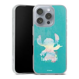 DeinDesign iPhone 16 Pro Handy Silikon H&uuml;lle Case transparent Handyh&uuml;lle Lilo & Stitch Official Licensed Product Disney Silikon Case