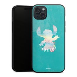 DeinDesign iPhone 15 Plus Handy Premium Silikon H&uuml;lle Handyh&uuml;lle schwarz Case Lilo & Stitch Official Licensed Product Disney Silikon Premium Case