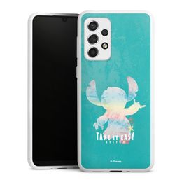 DeinDesign Galaxy A33 5G Handy Silikon H&uuml;lle Case wei&szlig; Handyh&uuml;lle Official Licensed Product Lilo & Stitch Disney Silikon Case