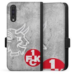 DeinDesign Galaxy A50 Handy Klapph&uuml;lle Handyh&uuml;lle aus Kunst Leder schwarz Flip Case 1. Fck Devil 1. Fc Kaiserslautern Sideflip mit Lasche