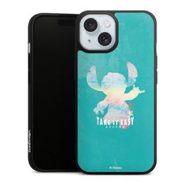 DeinDesign iPhone 15 Handy Premium Silikon H&uuml;lle Handyh&uuml;lle schwarz Case Lilo & Stitch Official Licensed Product Disney Silikon Premium Case