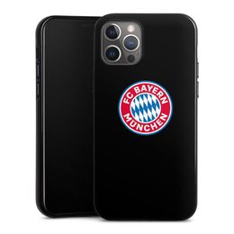 DeinDesign iPhone 12 Pro Handy Silikon H&uuml;lle Case schwarz Handyh&uuml;lle Logo Official Licensed Product Fc Bayern M&uuml;nchen