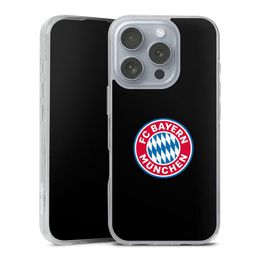 DeinDesign iPhone 16 Pro Handy Silikon H&uuml;lle Case transparent Handyh&uuml;lle Fc Bayern M&uuml;nchen Logo Official Licensed Product Silikon Case