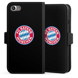 DeinDesign iPhone SE (2020) Handy Klapph&uuml;lle Handyh&uuml;lle aus Kunst Leder schwarz Flip Case Official Licensed Product Fc Bayern M&uuml;nchen Logo Sideflip mit Lasche