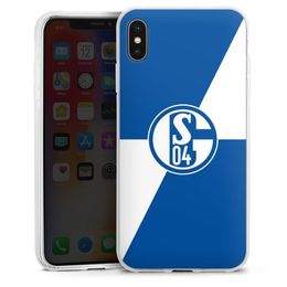 DeinDesign iPhone Xs Max Handy Silikon H&uuml;lle Case transparent Handyh&uuml;lle Official Licensed Product Fc Schalke 04 Bundesliga Silikon Case