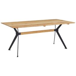 CARRYHOME Esstisch , Wildeiche , Holz , Wildeiche , massiv , rechteckig , X-Form , 90x75x160 cm , Esszimmer, Tische, Esstische