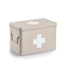 zeller Present Medizinbox , Beige , Metall , 5 Fächer , 32x20x21 cm , Tragegriff, Deckel abnehmbar , Freizeit, Wellness, Körperpflege