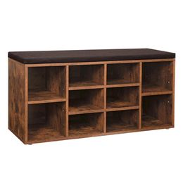 Boxxx Garderobenbank Vasagle , Braun , Vintage , Füllung: Schaumstoff , 104x48x30 cm , in verschiedenen Holz-Dekoren erhältlich , Garderobe,