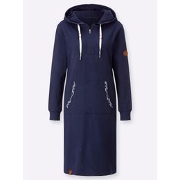 WITT Damen Jerseykleid mit K&auml;nguru-Tasche, marine, Gr&ouml;&szlig;e 40