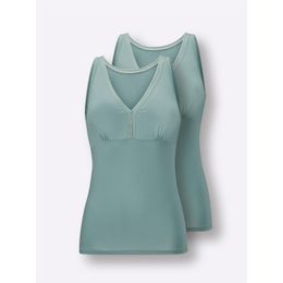 w&auml;schepur w&auml;schepur Damen BH-Hemd mit elastischem Zierband, jade, Gr&ouml;&szlig;e 40