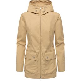 Outdoorjacke Ragwear "Monadetta A", Damen, Gr. 4XL (48), beige (sand), Obermaterial: 65% Polyester, 35% Baumwolle, Innenfutter: 100% Polyester, casual, A-Linie Po-bedeckend, hoch geschlossener Ausschnitt, Langarm Ärmel ohne Ärmelschlitz abgesteppte Kante krempelbar, Jacken, Leichte Kapuzenjacke für die Übergangszeit