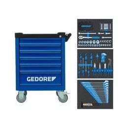 Gedore Werkzeugwagen Workster WSL-M-TS-172 blau/schwarz, inkl. 172 Werkzeuge